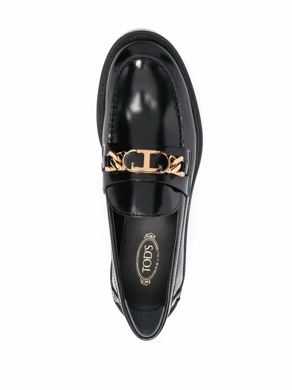 TOD'S Logo-plaque Leather Loafers