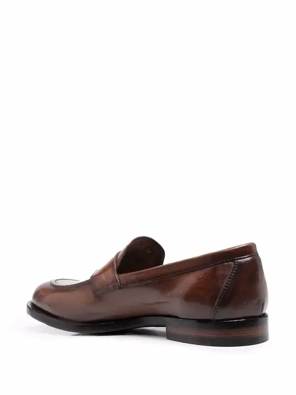 Officine Creative Round-toe Leather Loafers - Brown