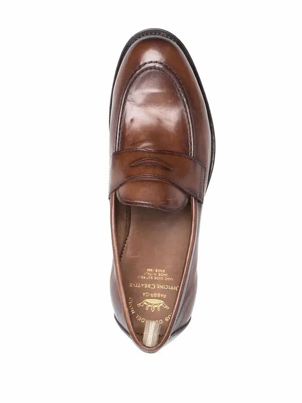 Officine Creative Round-toe Leather Loafers - Brown