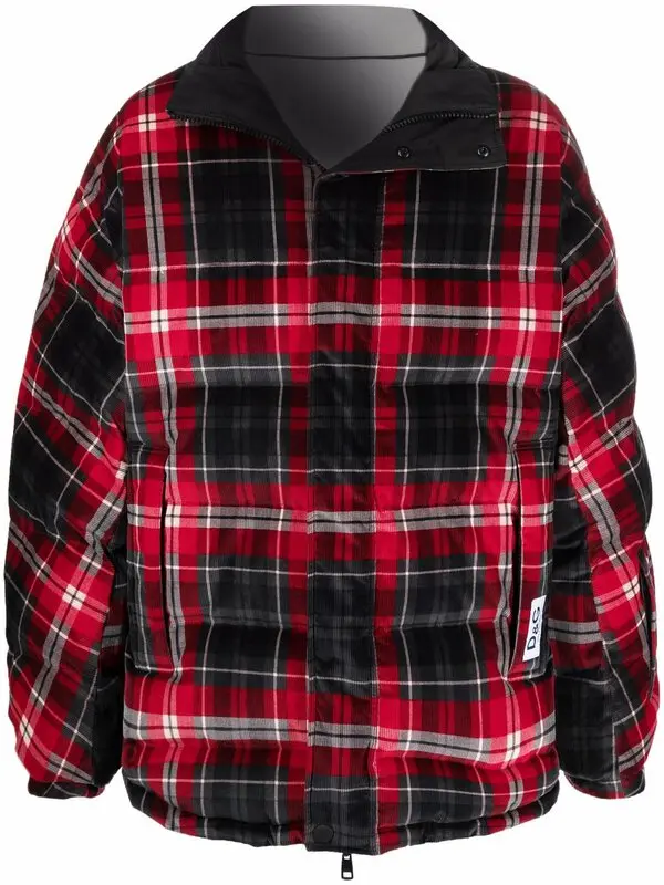 Dolce & Gabbana Reversible Plaid Puffer Jacket