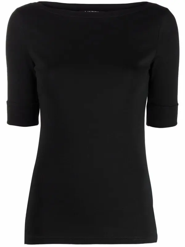 Ralph Lauren Judy Boat Neck Top - Black