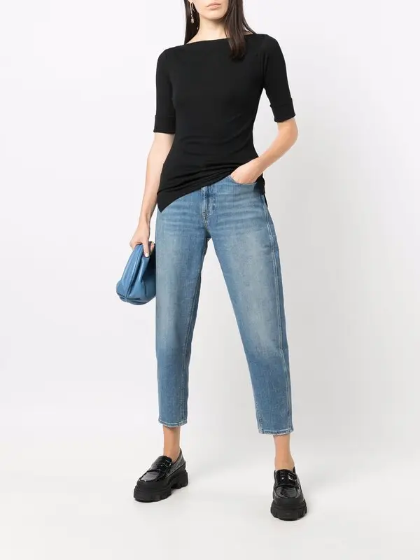 Ralph Lauren Judy Boat Neck Top - Black