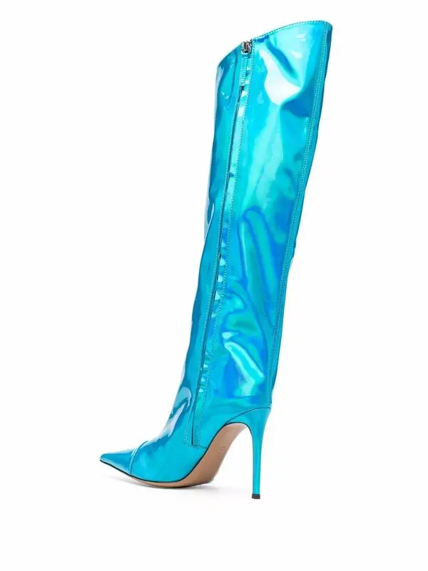 Alexandre Vauthier Metallic Pointed-toe Boots - Blue