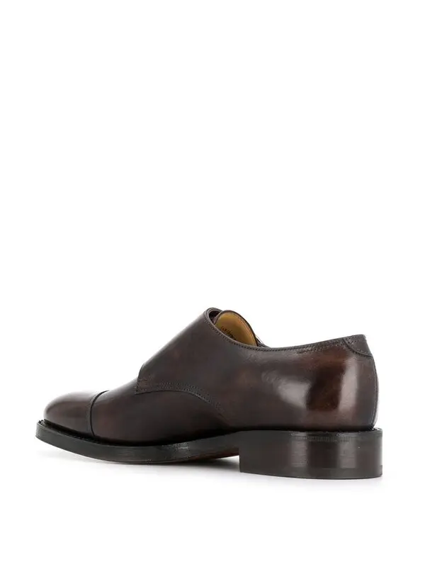John Lobb Leather Buckle Monk Shoes - Brown