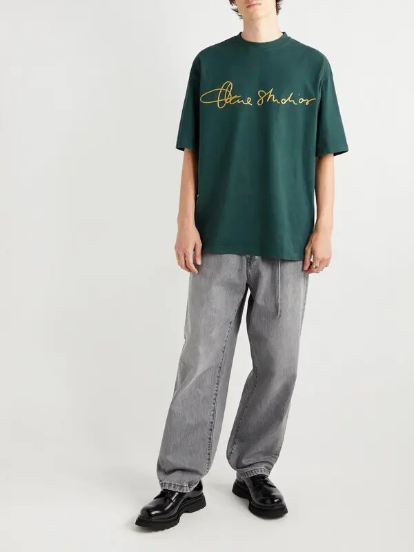 Acne Studios Oversized Logo-Embroidered Organic Cotton