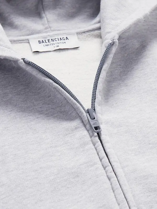 Balenciaga Rupaul Distressed Logo-Print Cotton-Jersey Zip-Up