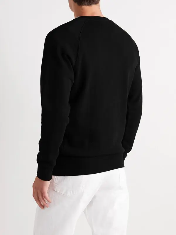 CAFÉ KITSUNÉ Logo-print Cotton-jersey Sweatshirt