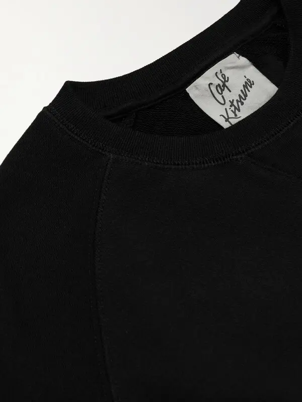 CAFÉ KITSUNÉ Logo-print Cotton-jersey Sweatshirt