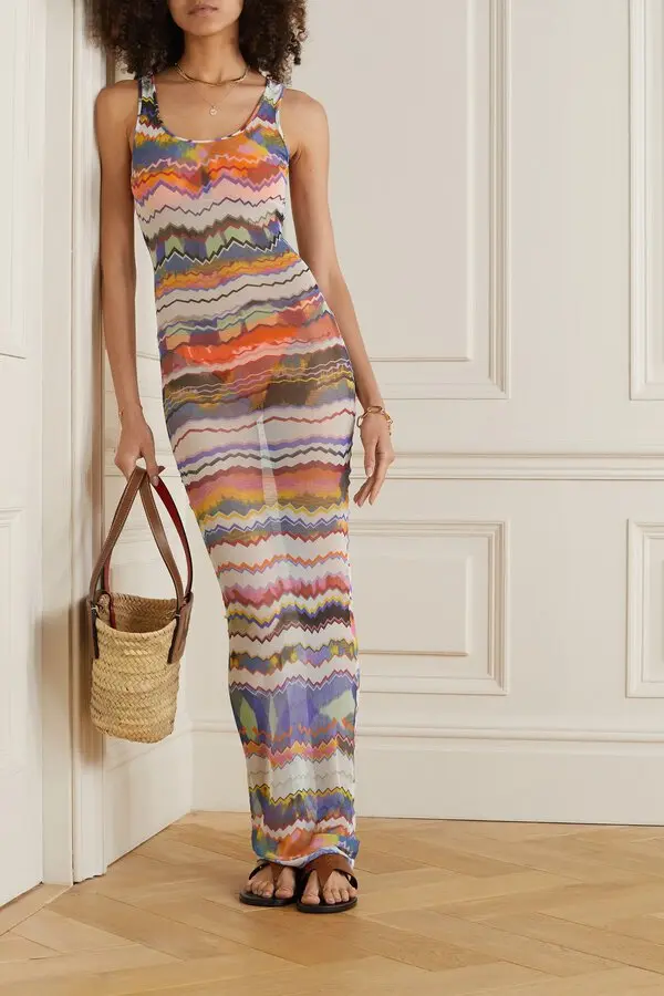 missoni mesh dress Zig zag mesh cover-up dress with sequins Multicoloured
