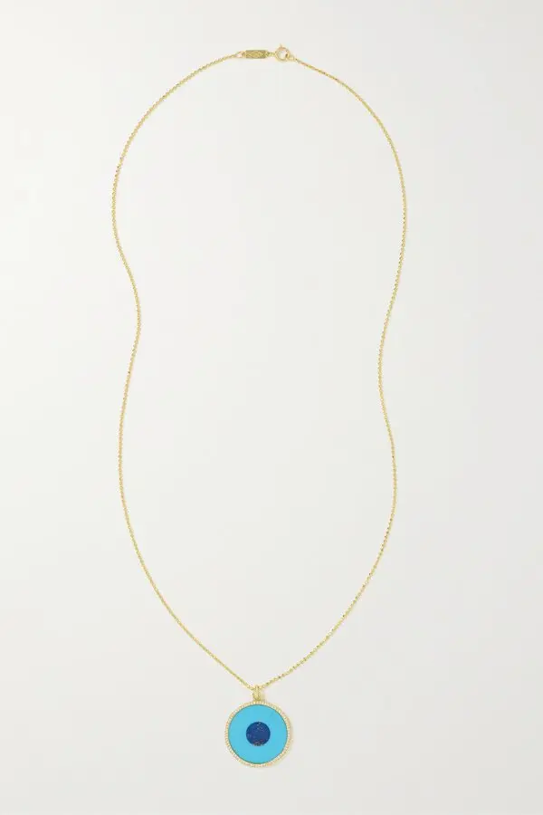 JENNIFER MEYER Large Evil Eye 18-karat Multi-stone Necklace