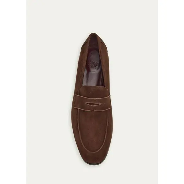 BOUGEOTTE Coffee Suede Flat Loafers - Brown Cof