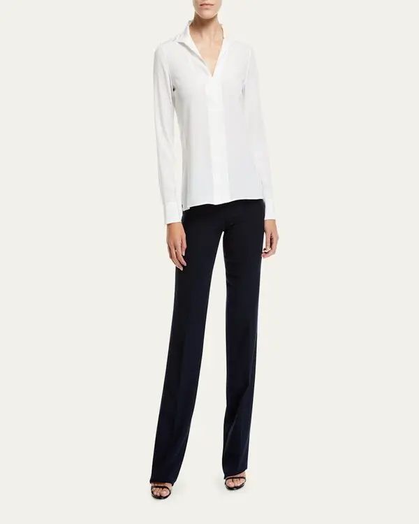 Akris Carole Straight-leg Double-face Wool Pants