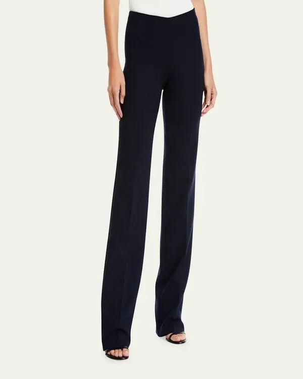 Akris Carole Straight-leg Double-face Wool Pants