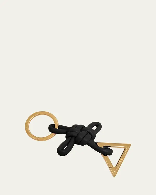 Bottega Veneta Knotted Napa Key Chain - Black