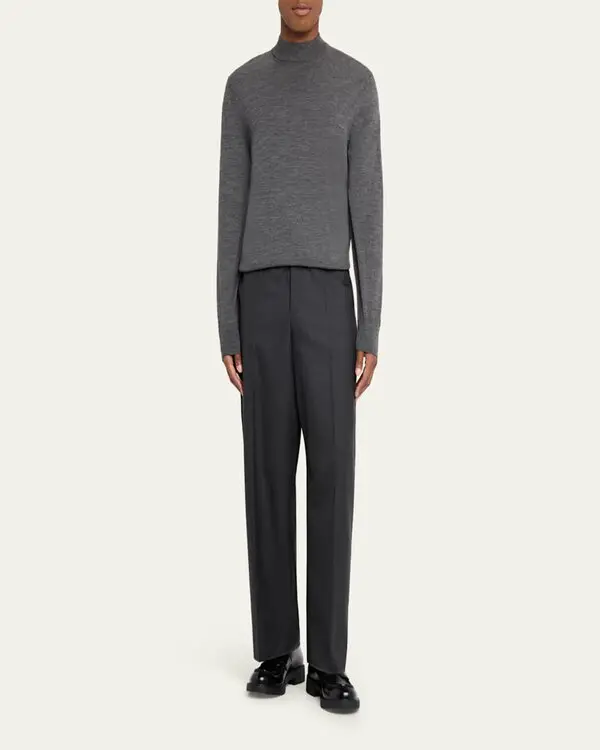 Prada Triangle Logo Leather Loafers