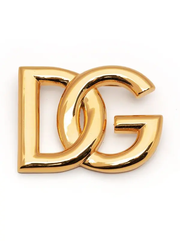 Dolce & Gabbana Dg Logo Brooch - Gold | Editorialist