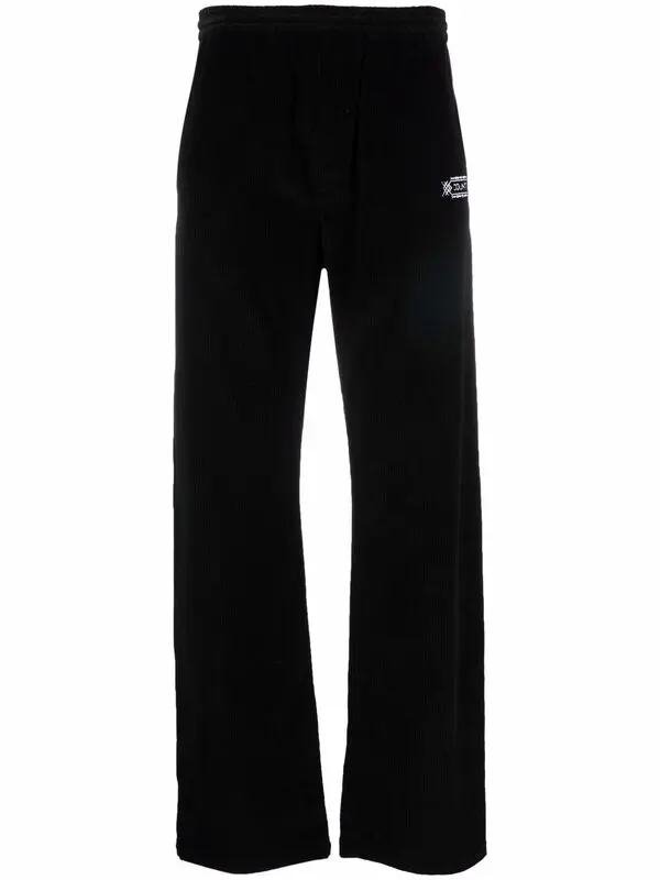 COUNTY OF MILAN Corduroy Embroidered Logo Trousers