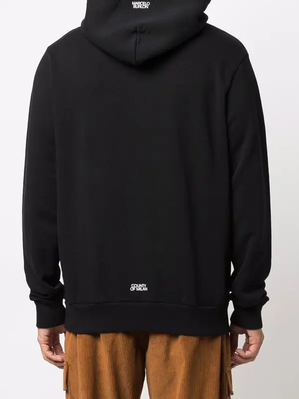 COUNTY OF MILAN Embroidered Cross Logo Hoodie