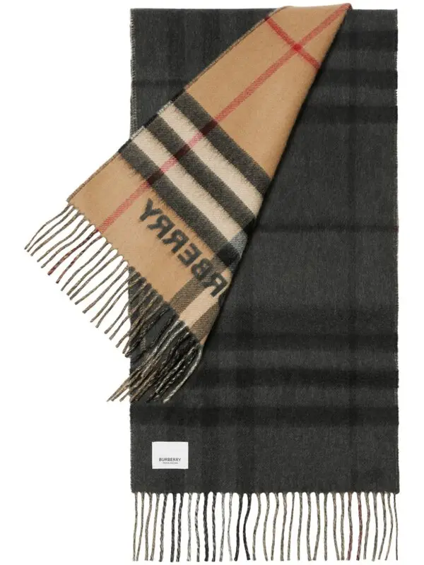 Burberry Contrast-check Cashmere Scarf - Neutrals