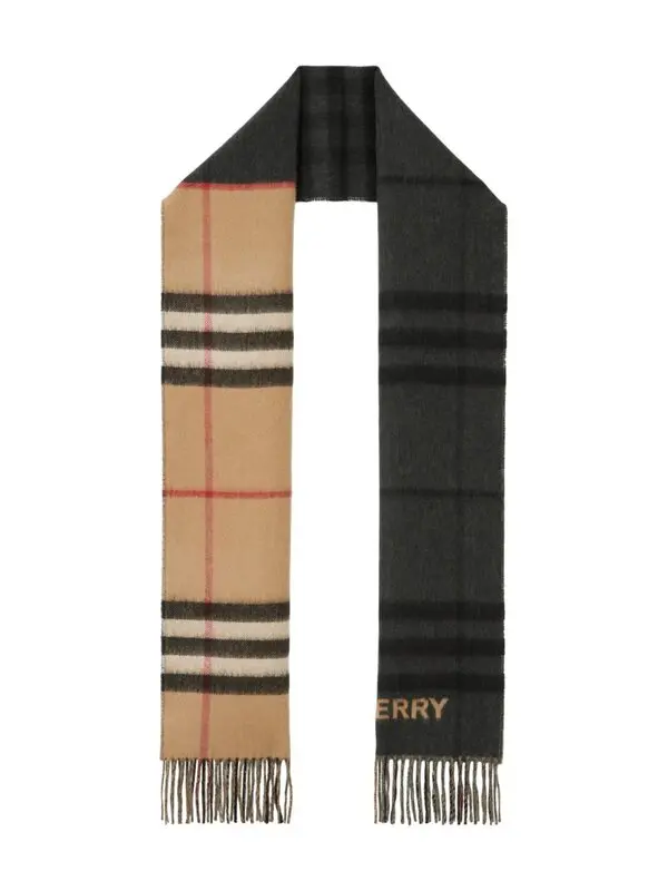 Burberry Contrast-check Cashmere Scarf - Neutrals