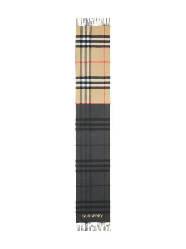 Burberry Contrast-check Cashmere Scarf - Neutrals