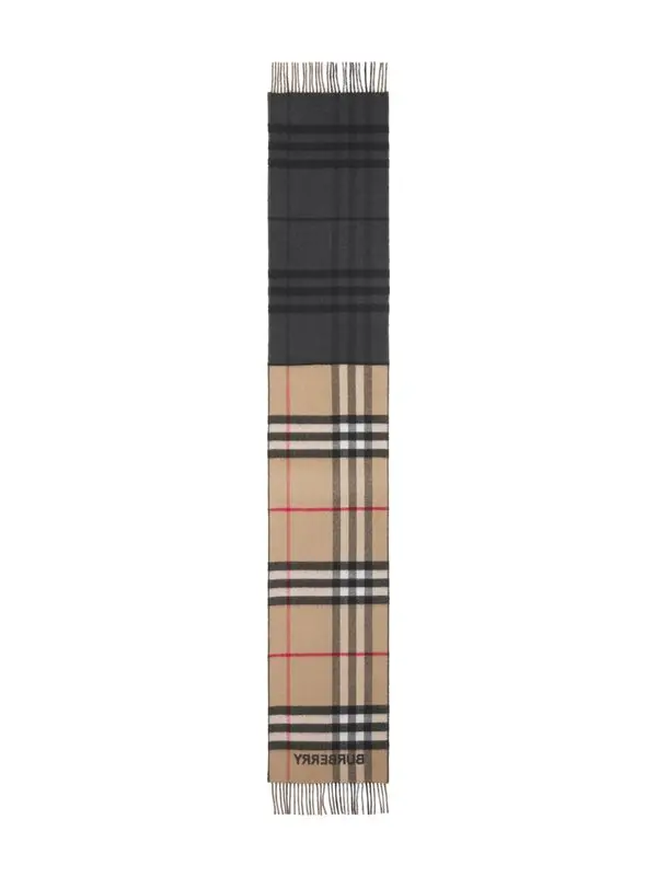 Burberry Contrast-check Cashmere Scarf - Neutrals