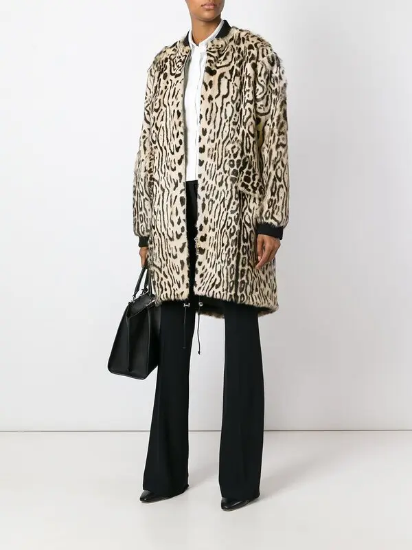 Giambattista Valli Animal Print Wool Coat
