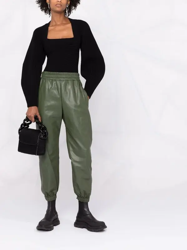 Alexander McQueen Elasticated Leather Joggers