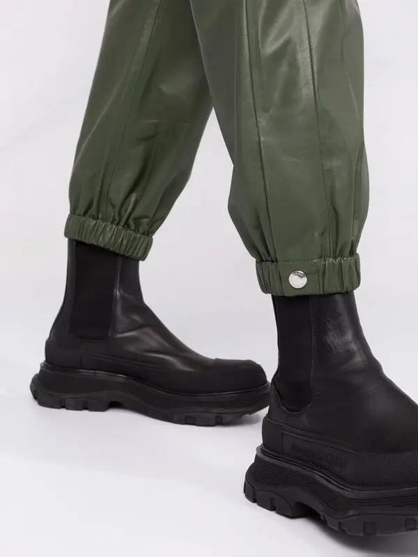 Alexander McQueen Elasticated Leather Joggers