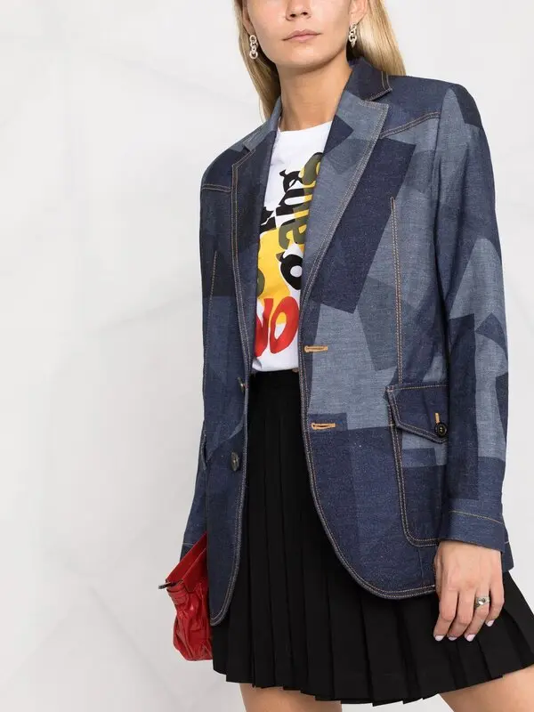 Dsquared2 Geometric-print Denim Blazer