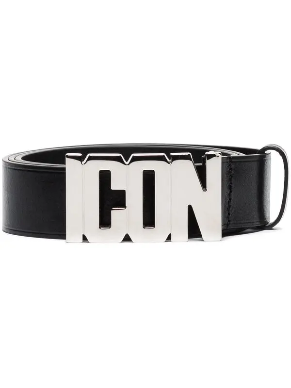 Dsquared2 Icon Plaque Leather Belt - Black