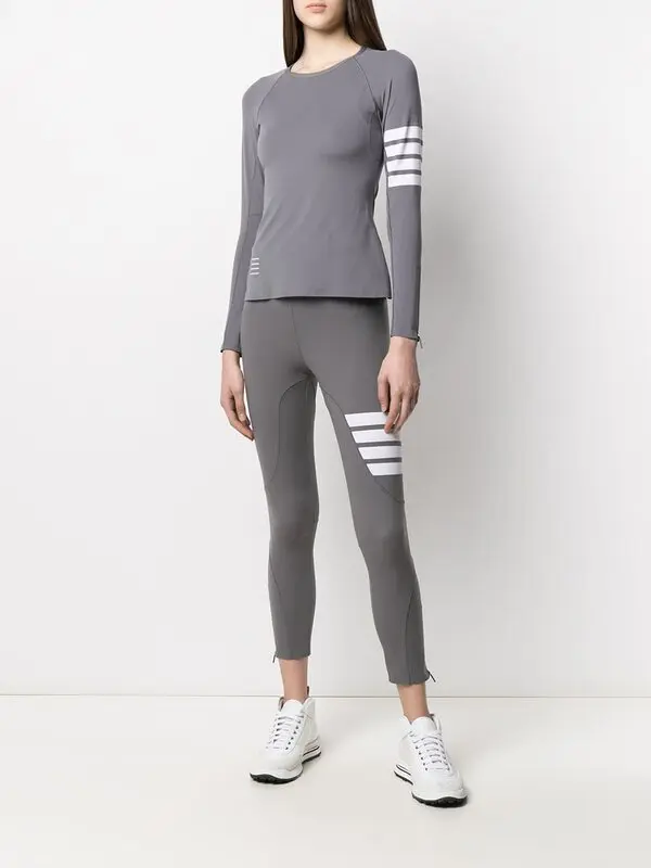 Thom Browne 4-bar Compression Leggings - Grey