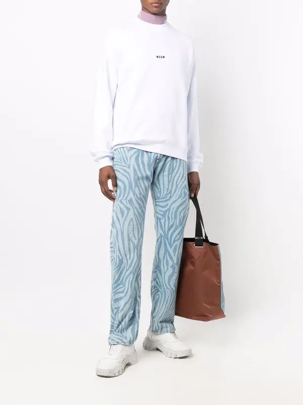 MSGM Logo-print Cotton Sweatshirt - White