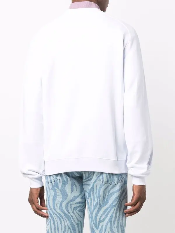 MSGM Logo-print Cotton Sweatshirt - White
