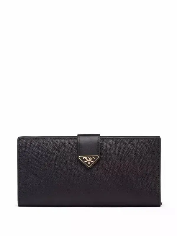 Prada Logo-plaque Leather Wallet - Black
