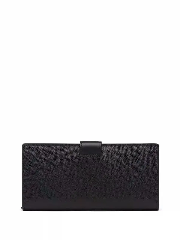 Prada Logo-plaque Leather Wallet - Black
