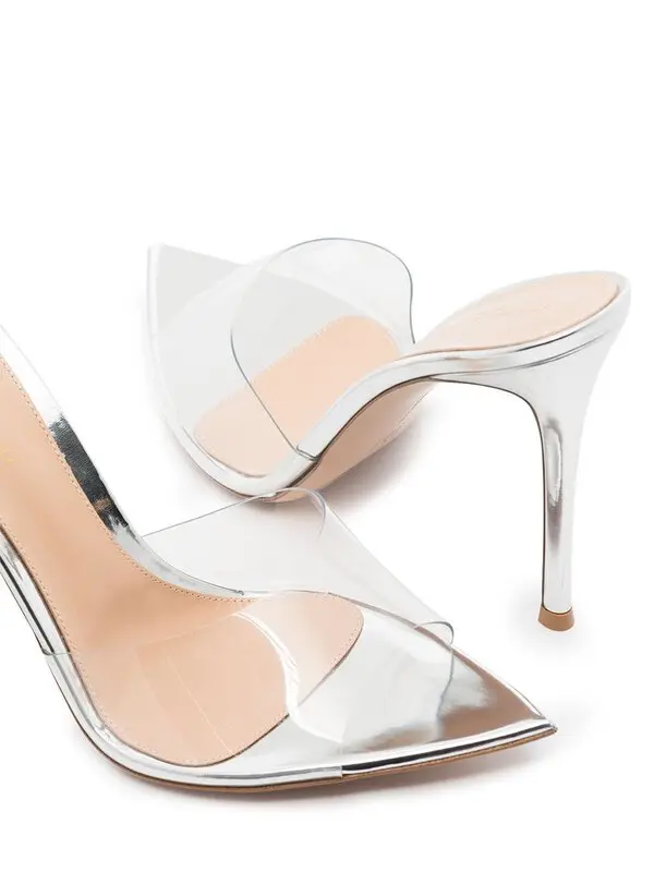 GIANVITO ROSSI Elle 105mm Transparent Mules
