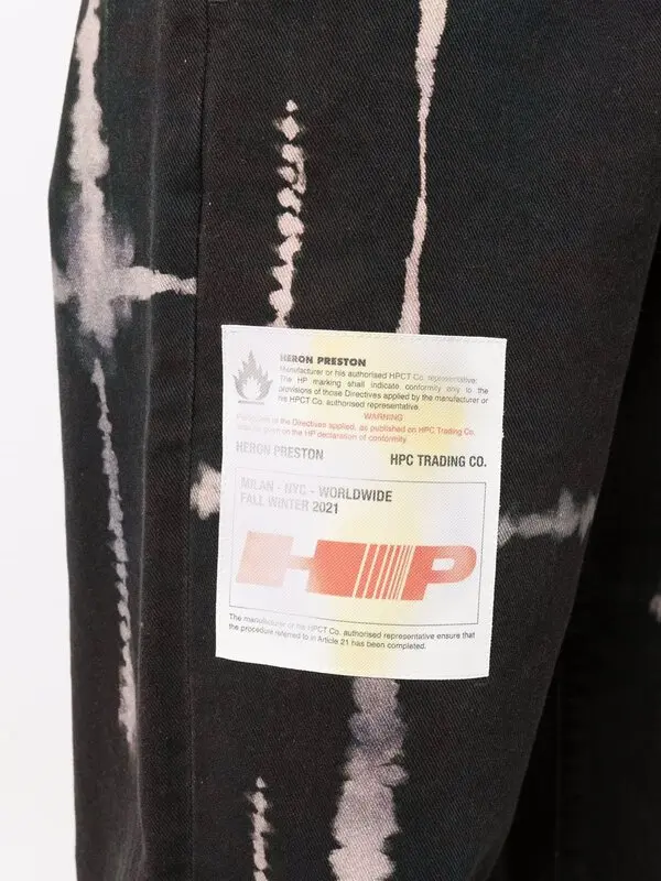 Heron Preston Shibori Tie-Dye Chino Pants In Black - 50% Off