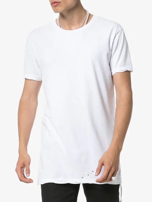 Ksubi Distressed-hem Longline T-shirt