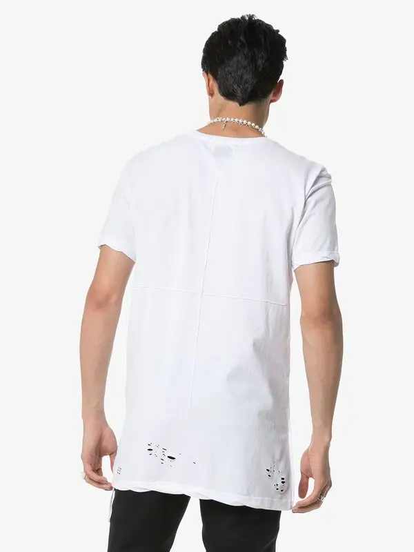 Ksubi Distressed-hem Longline T-shirt