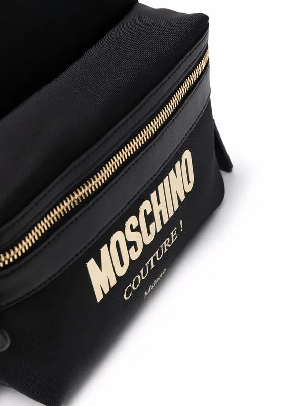 Moschino Metal-Logo Backpack - Black | Editorialist display picture 1