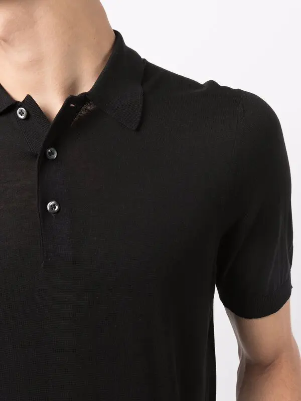 BARBA NAPOLI Short-sleeve Silk Polo Shirt
