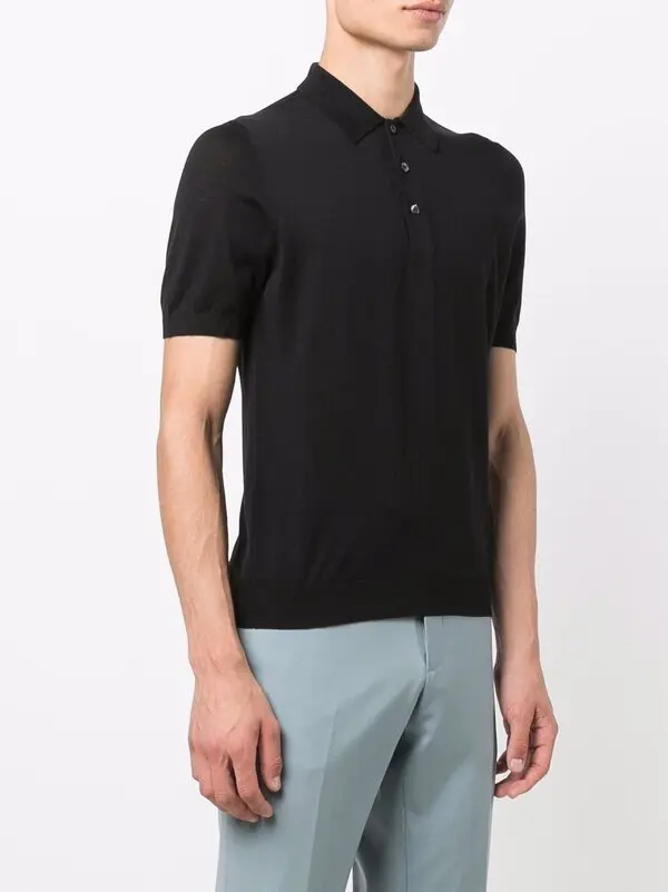 BARBA NAPOLI Short-sleeve Silk Polo Shirt
