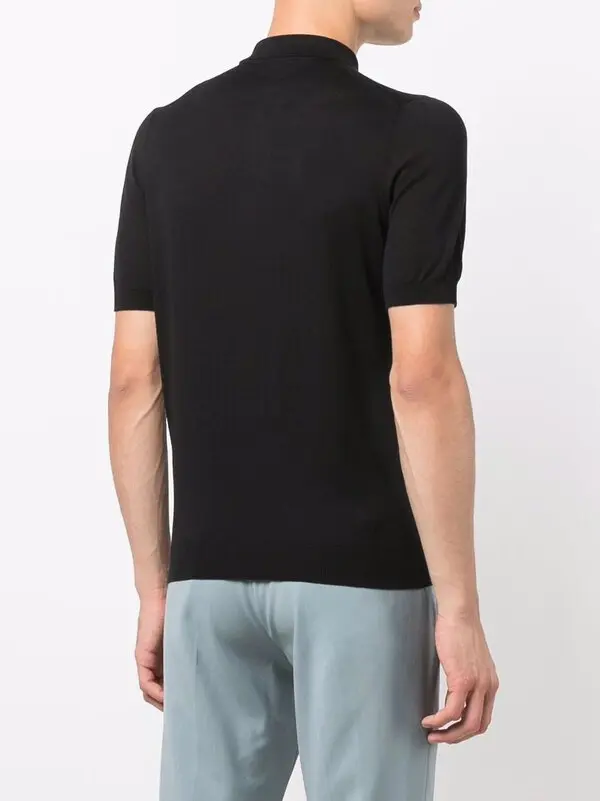 BARBA NAPOLI Short-sleeve Silk Polo Shirt