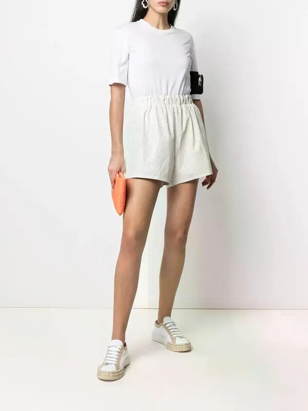 Prada High-waisted Logo-plaque Shorts