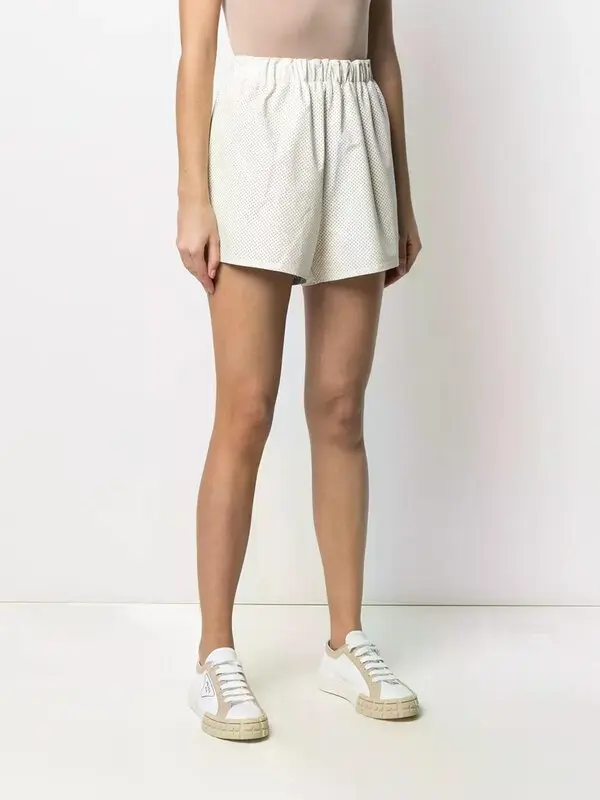 Prada High-waisted Logo-plaque Shorts