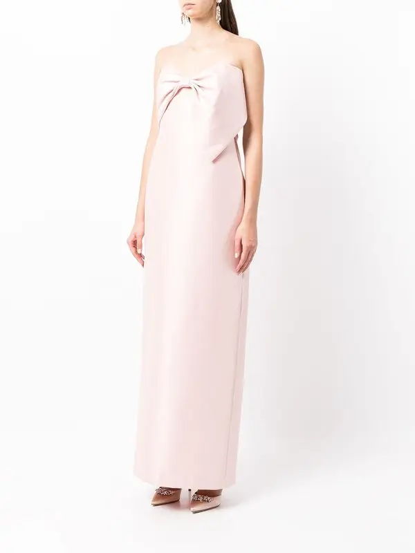 Badgley Mischka Mikado Bow-Detail Strapless Gown In Pink - 50% Off |  Editorialist