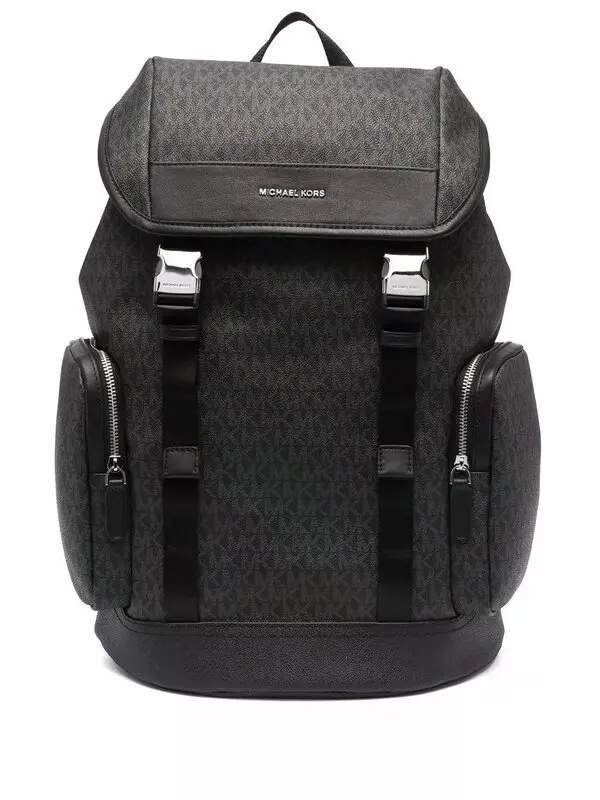 Michael Kors City Logo-Print Backpack - Black | Editorialist display picture 2