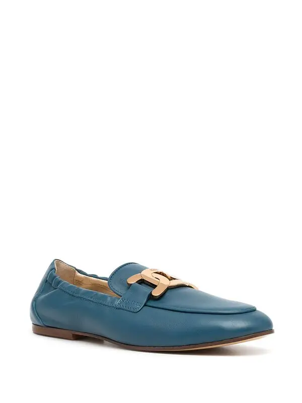 TOD'S Engraved-logo Chain-link Detail Loafers