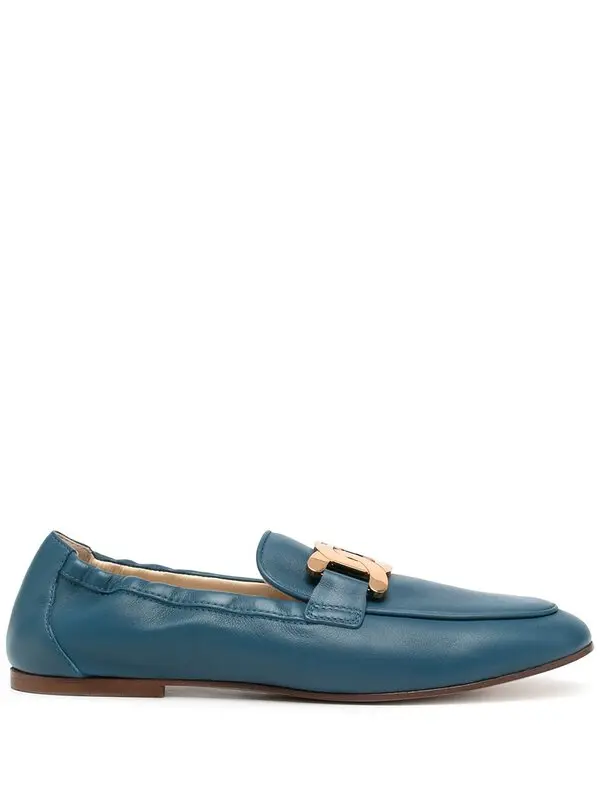 TOD'S Engraved-logo Chain-link Detail Loafers